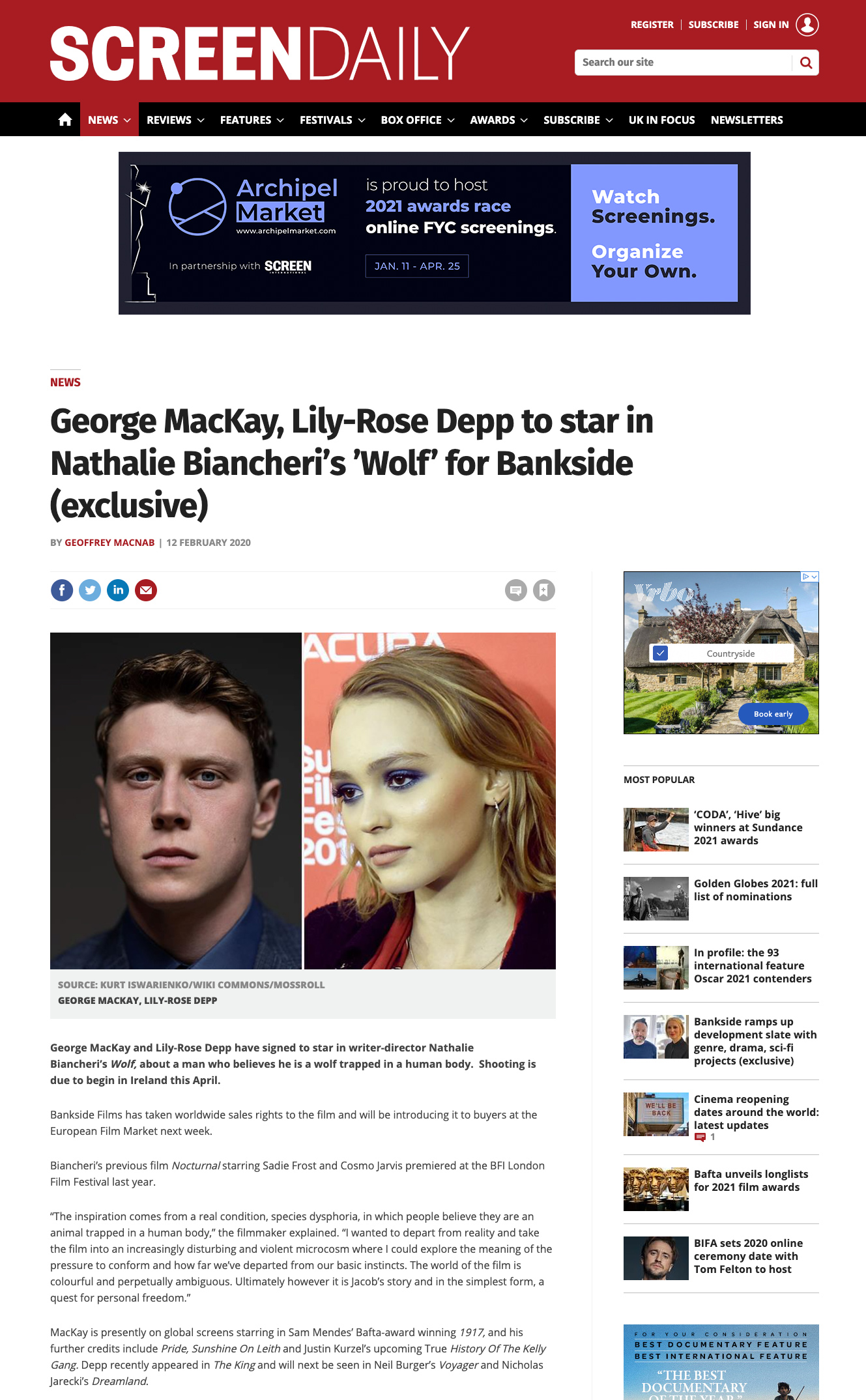 George MacKay and Lily-Rose Depp join cast of ‘WOLF’ | Shakyra Dowling ...